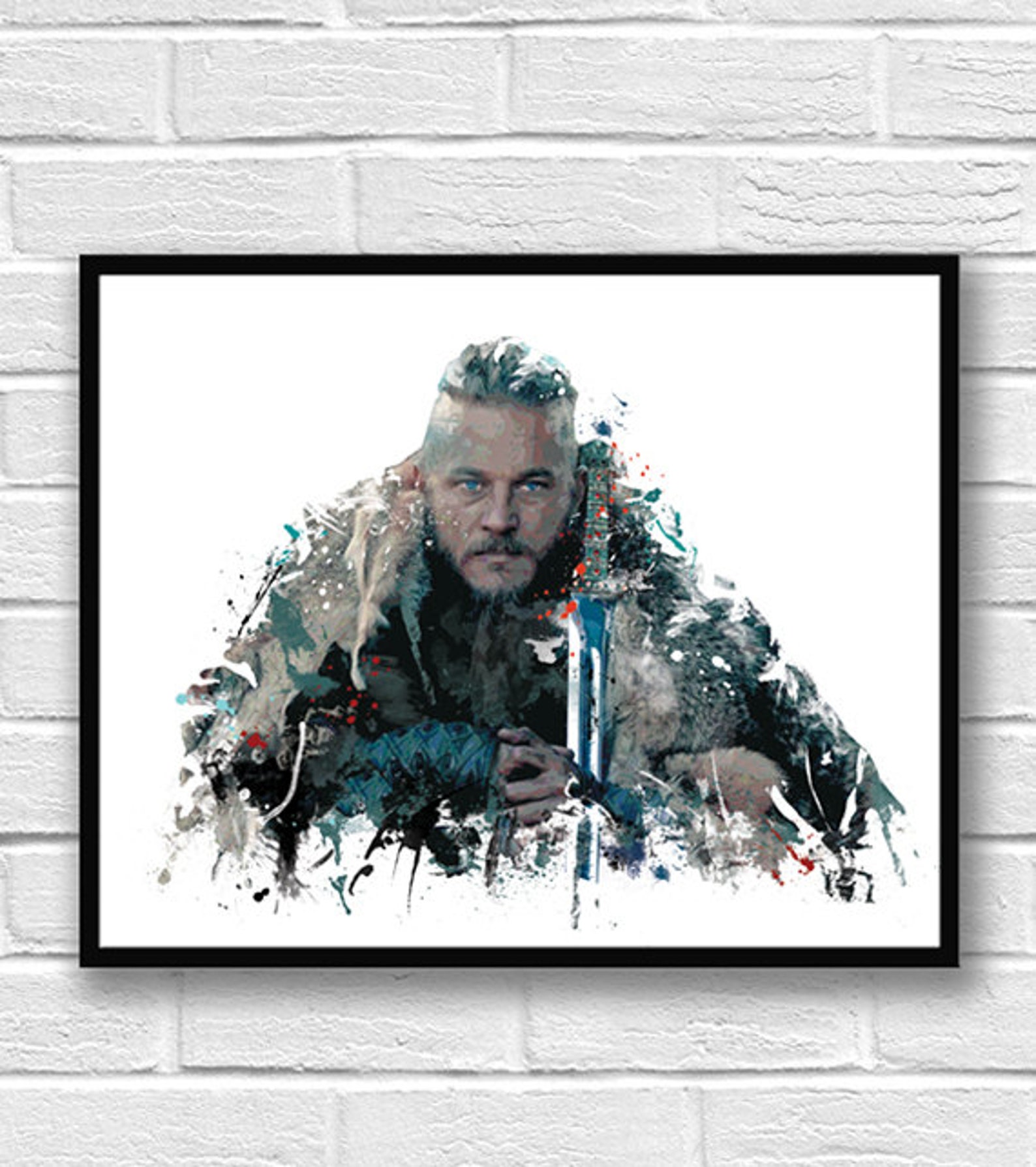 Ragnar Lothbrok Watercolor Print Vikings Art King Ragnar | Etsy