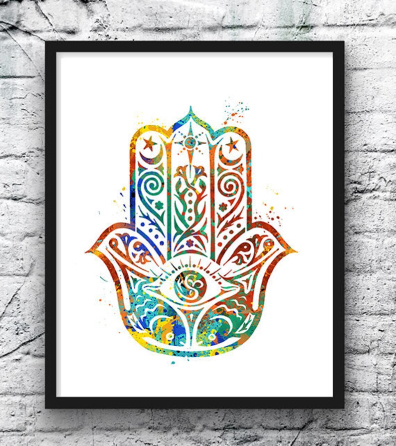 Yoga Watercolor Print Hamsa Poster Hamsa Print Yoga | Etsy