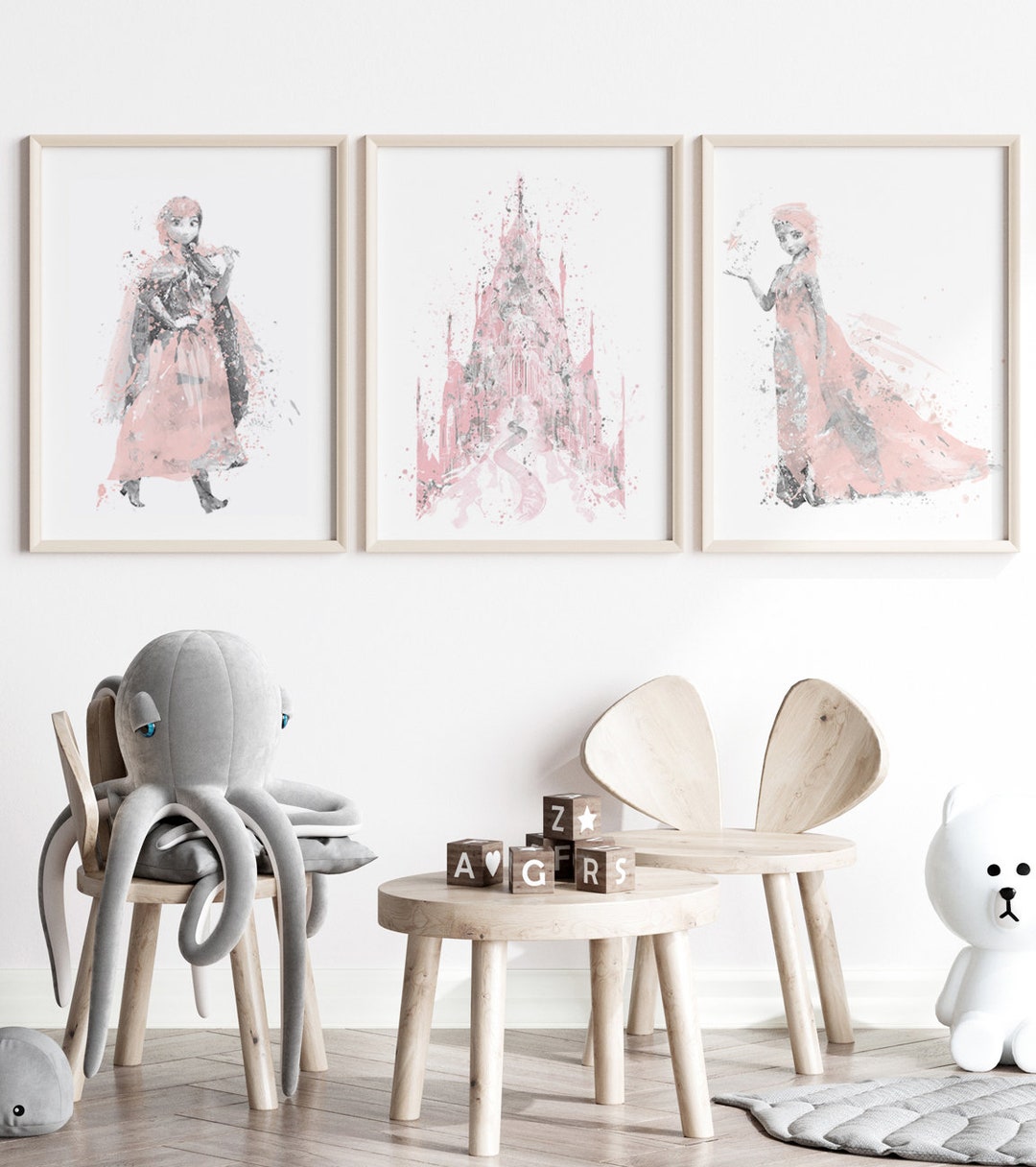 Frozen, Watercolor, Art Print, Princess, Elsa, Anna, Frozen Castle ...