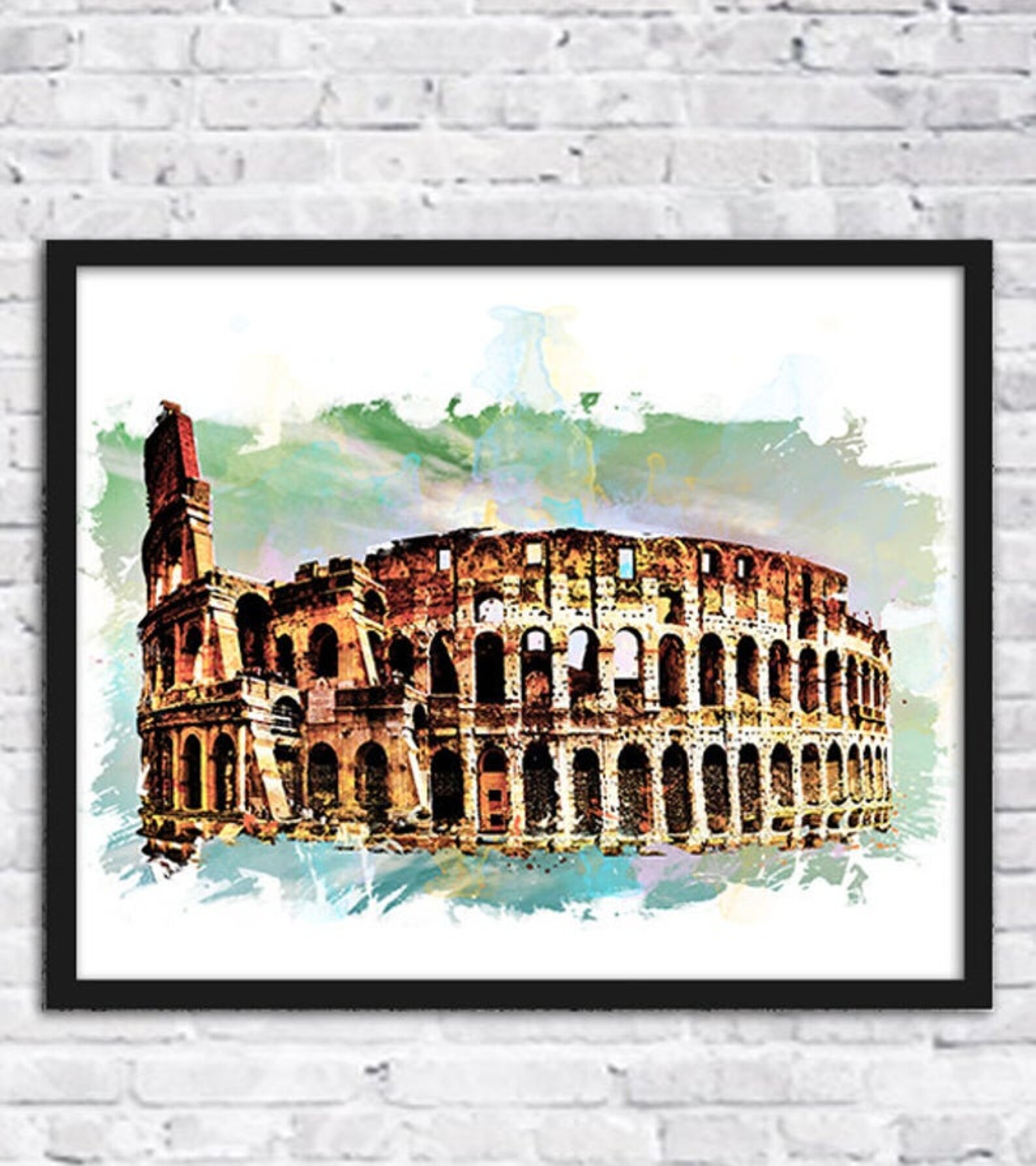 Rome Watercolor Art Ancient Rome Print Italy Painting | Etsy