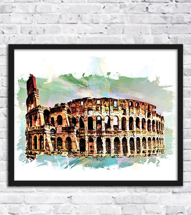 Rome Watercolor Art Ancient Rome Print Italy Painting - Etsy