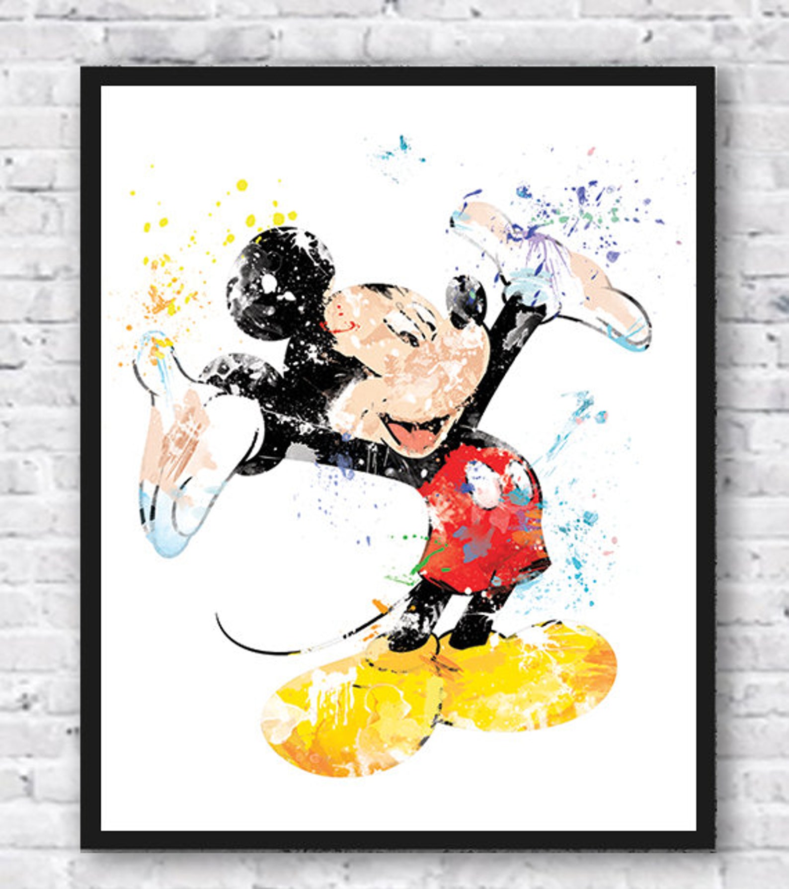 Mickey Mouse Watercolor Art Print Minnie Mouse Baby | Etsy