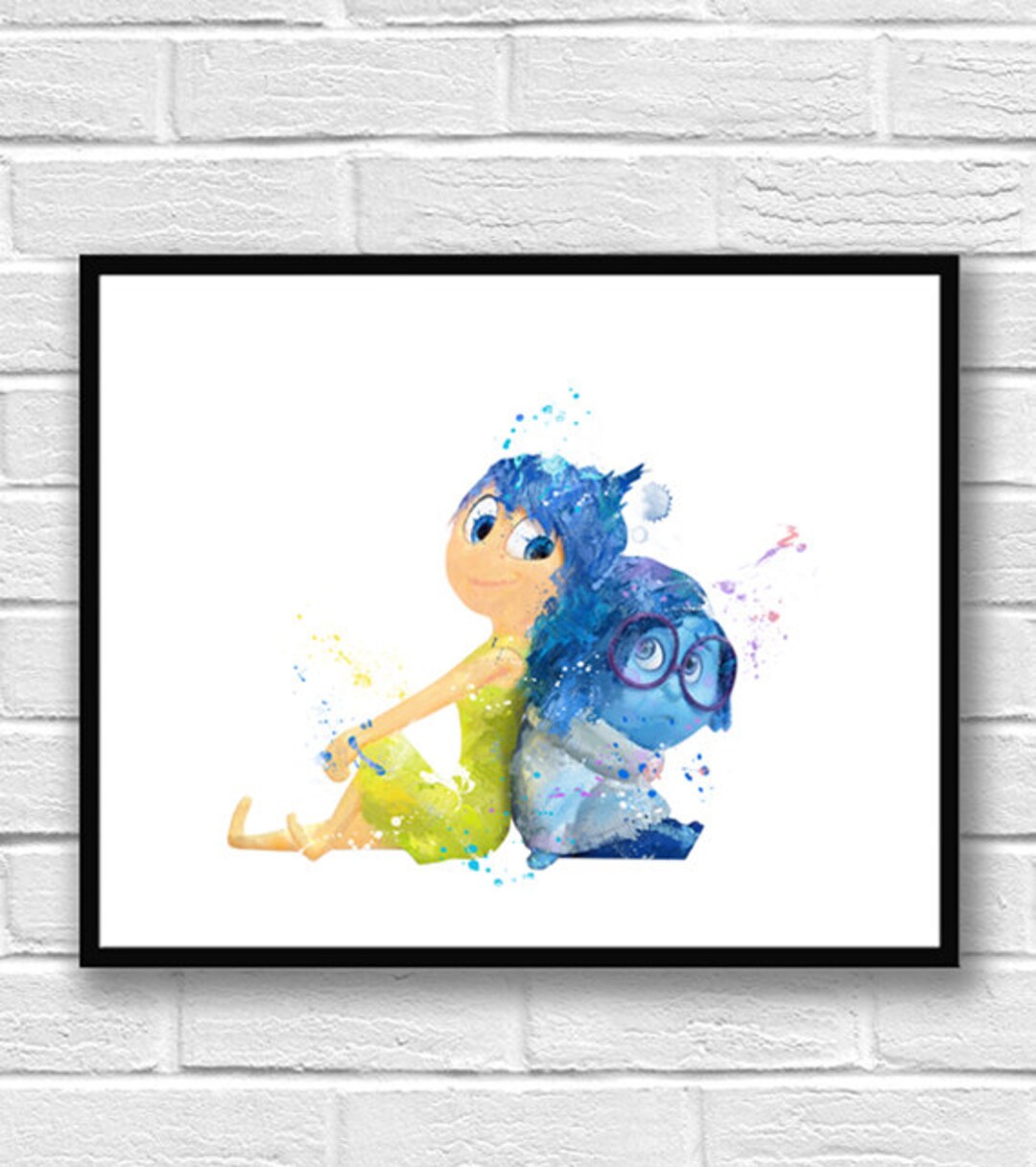 Inside Out Watercolor Print, Joy and Sadness Art, Movie Poster, Anger ...