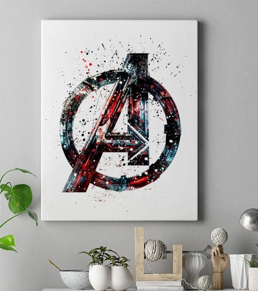 Avengers Watercolor Print, Avengers Logo, Thor, Hulk, Captain America ...
