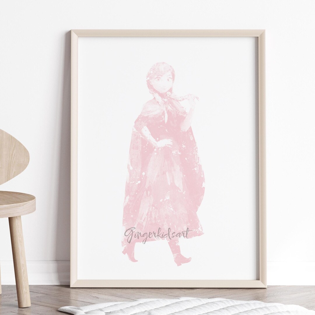 Princess Anna Watercolor Art Print: Frozen Movie Poster, Kids Room ...