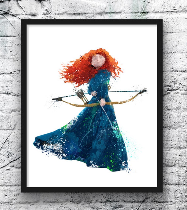 Brave Watercolor Print Princess Merida Poster Watercolor | Etsy