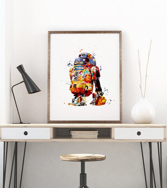 R2D2 Star Wars Watercolor Art Print Star Wars Poster - Etsy