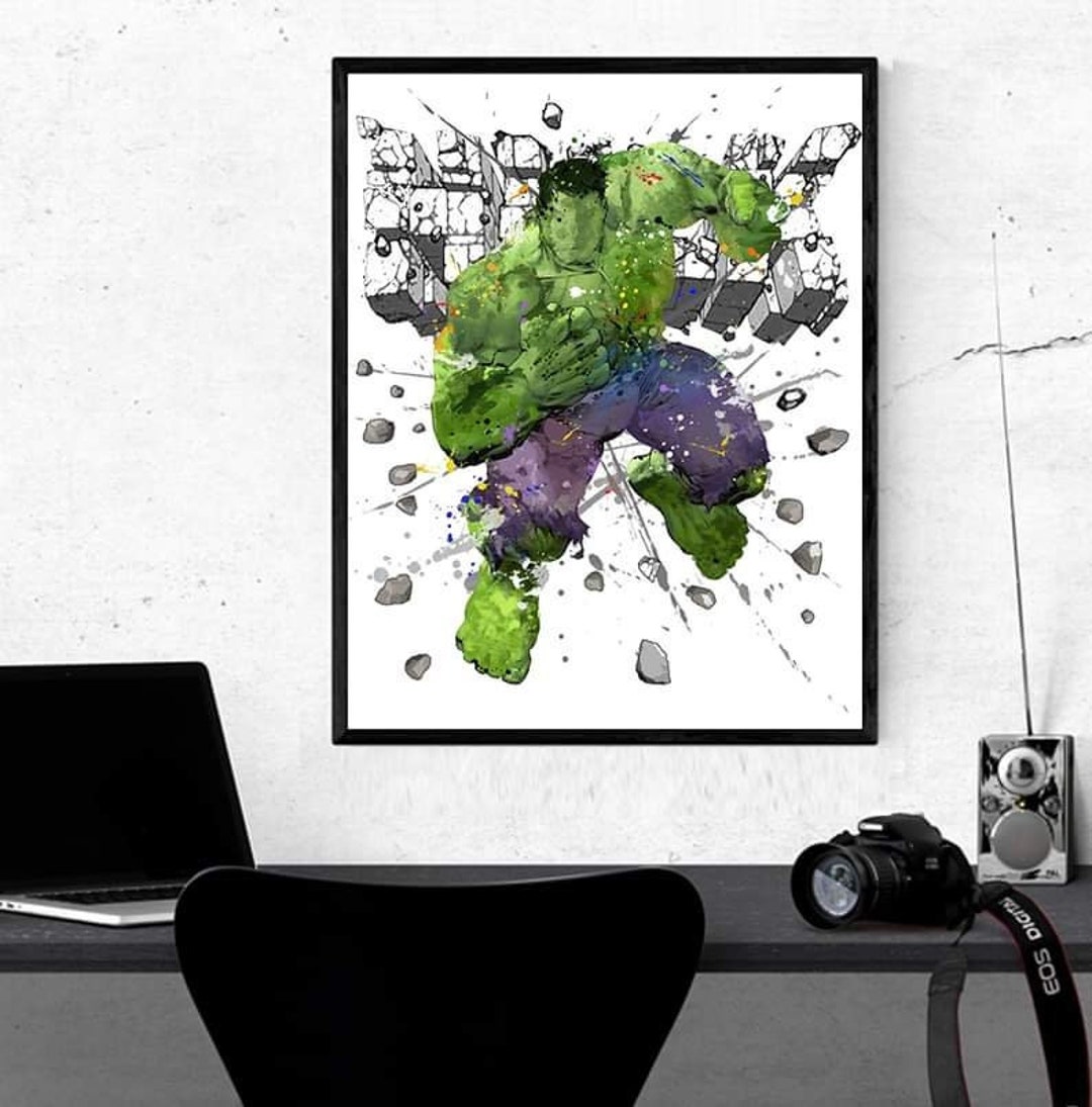 Hulk, Watercolor, Art Print, Avengers, Movie Poster, Superhero, Comic ...