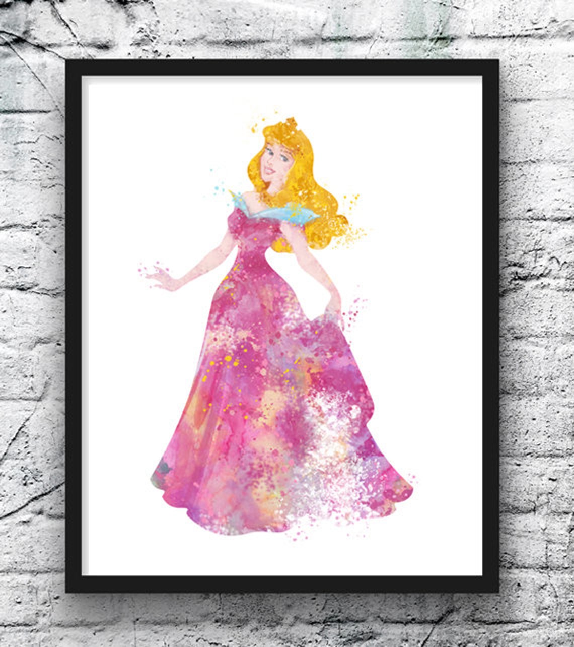 Princess Watercolor Art Print Cinderella Ariel Aurora | Etsy