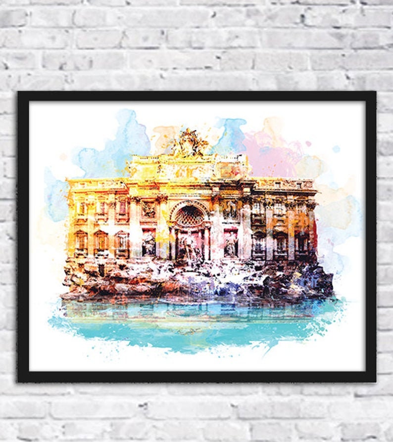 Rome Watercolor Art Ancient Rome Print Italy Painting - Etsy