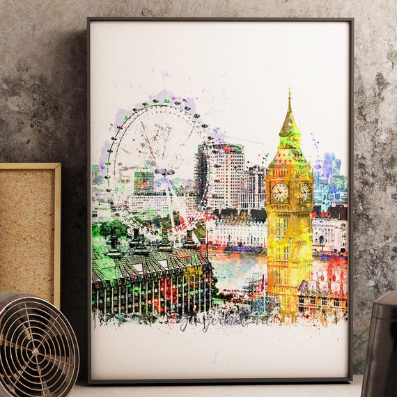 London Skyline Color Drawing