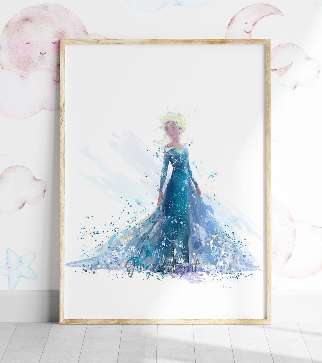 Princess Elsa Watercolor Print, Elsa, Frozen Art Print, Movie Poster ...