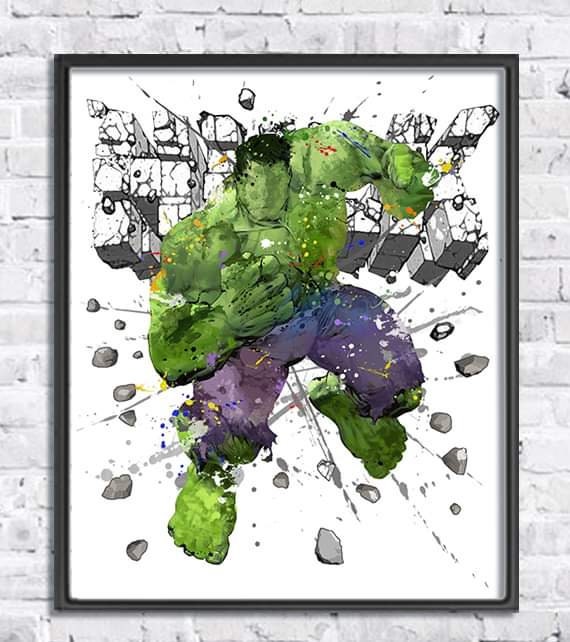 Hulk Watercolor Art Print Avengers Movie Poster - Etsy