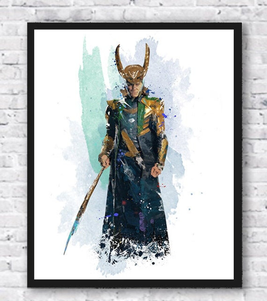 Loki Watercolor Art Print Avengers Superhero Comic - Etsy