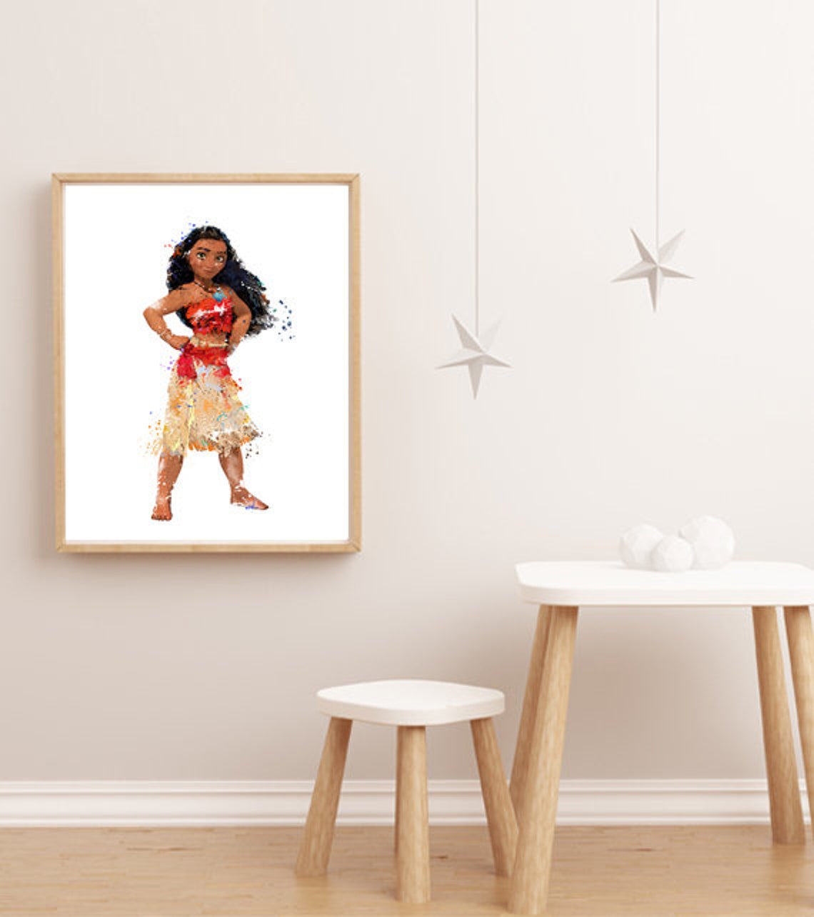 Moana Watercolor Print Art Print Sea Beach Girl Nursery - Etsy