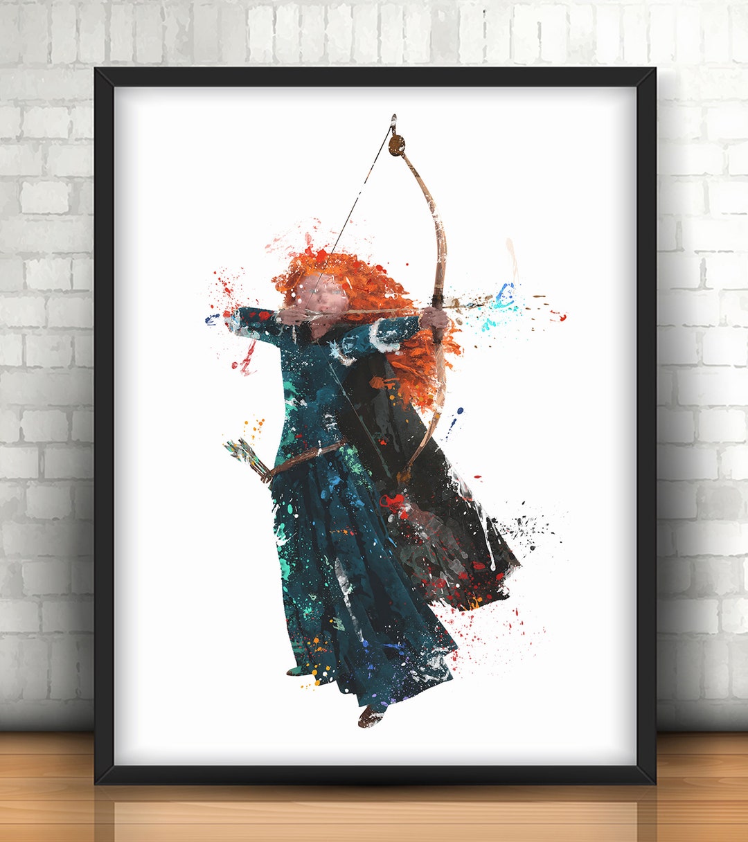 Brave Watercolor Print, Princess Merida, Art Print, Brave With Bow ...