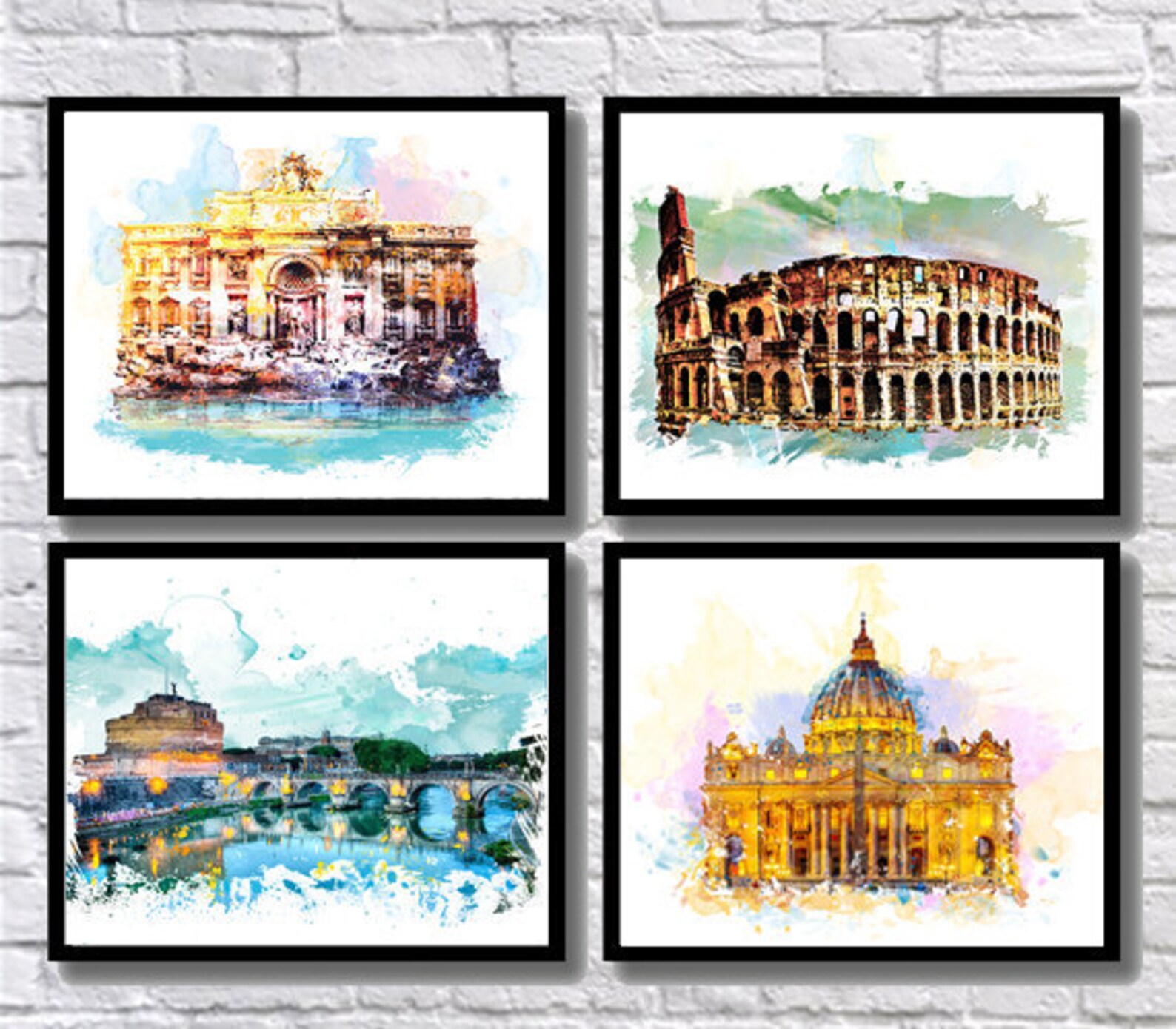 Rome Watercolor Art Ancient Rome Print Italy Painting - Etsy