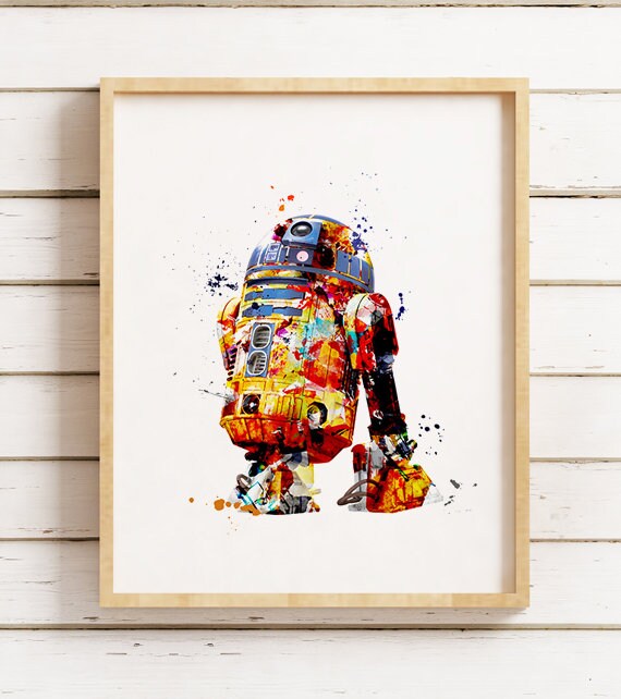 R2D2 Star Wars Watercolor Art Print Star Wars Poster - Etsy
