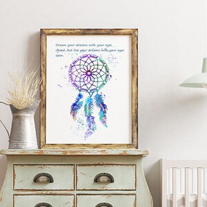 Dream Catcher, Watercolor, Art Print, Quote, Native American ...
