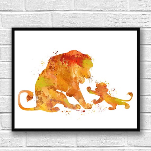 The Lion King Watercolor Simba Art Print Timon and Pumba - Etsy