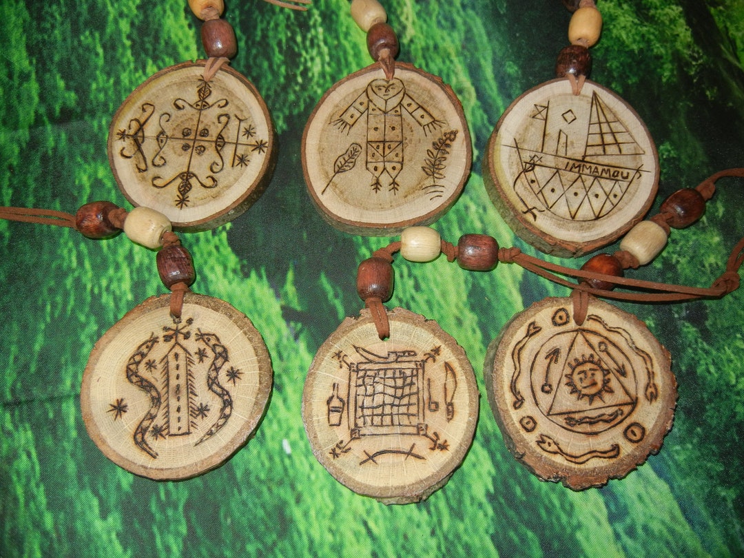 Six Voodoo Veves Hand Burned on 3" Wood Disc Your Choice - Etsy