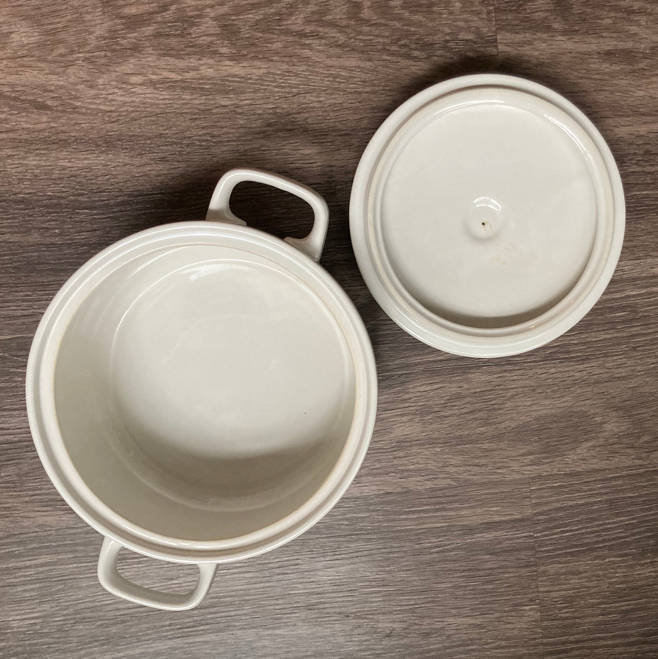 Vintage Casserole Dish With Lid, Stoneware Made in Japan, White Pottery ...