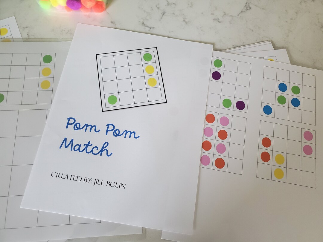 Pom Pom Match Life Skills Student Activity Fine Motor Skills Instant ...