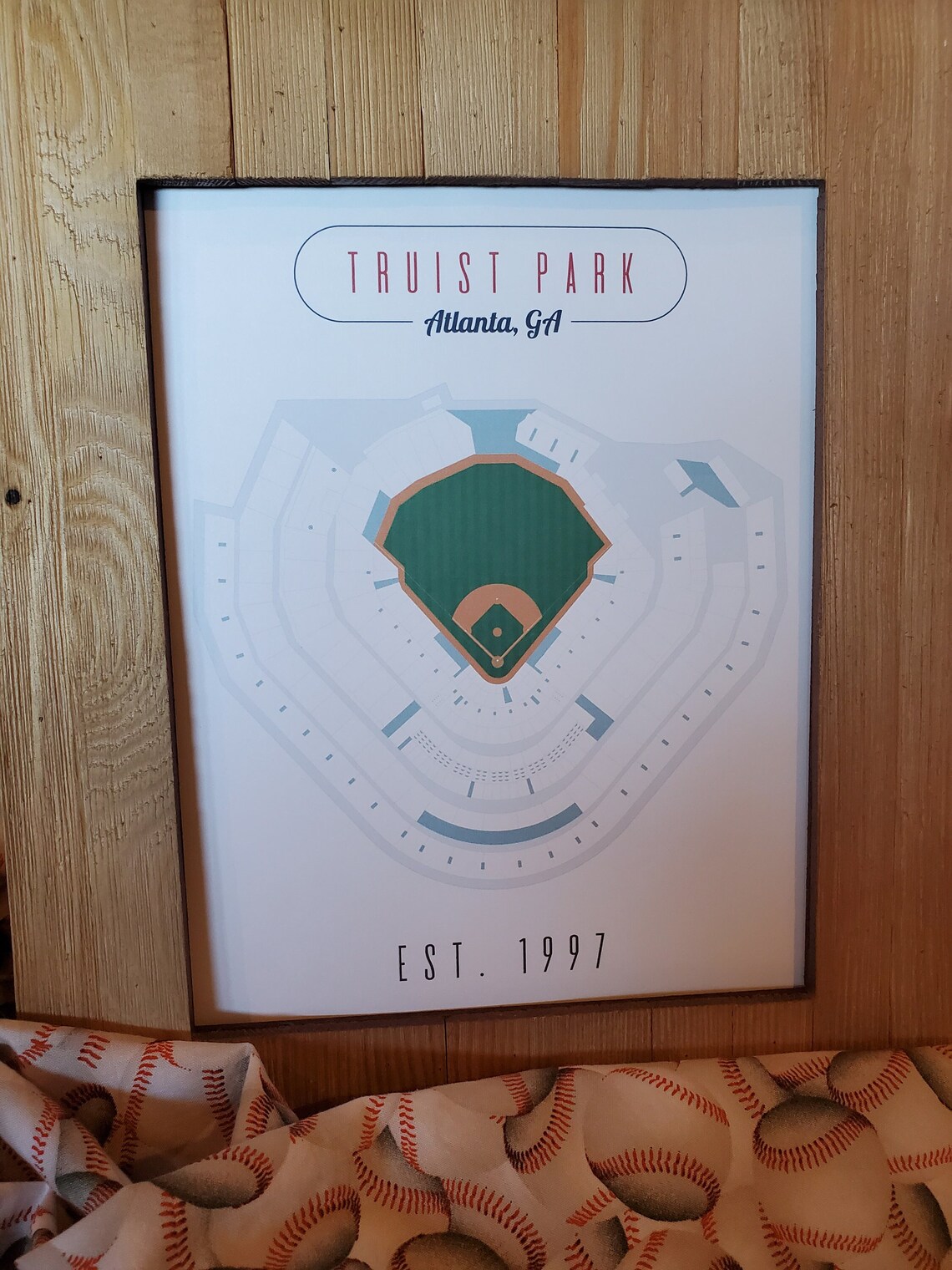 Atlanta Braves, Truist Park Stadium Map, Digital Download, Baseball Fan ...