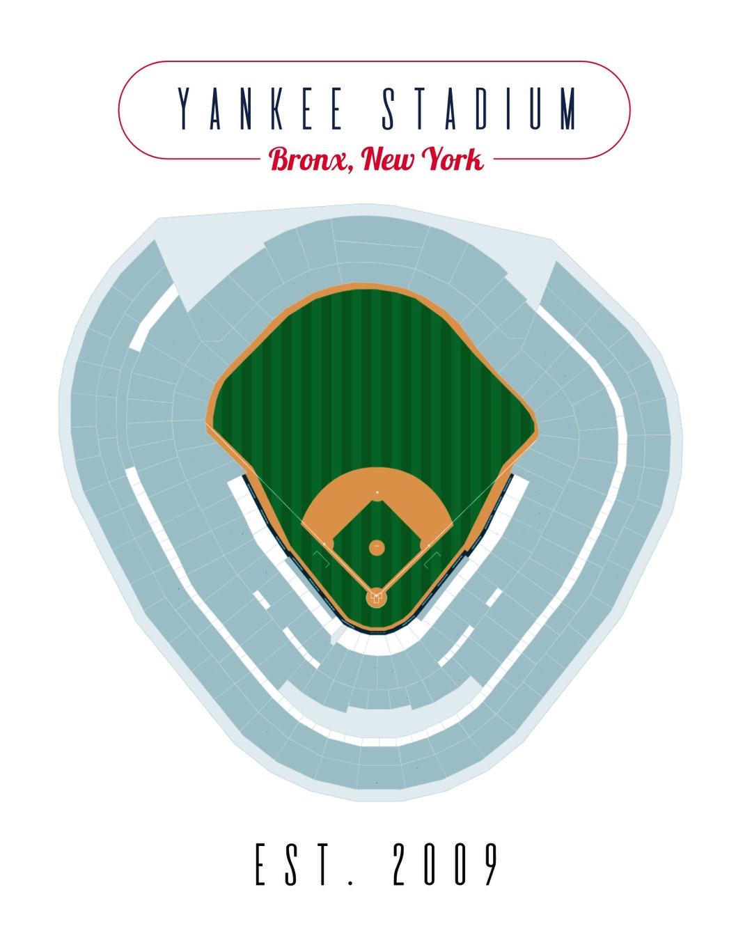 New York Yankees, Yankee Stadium Map, Digital Download, Baseball Fan ...