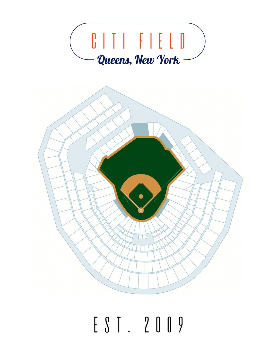 New York Mets, Citi Field Stadium Map, Digital Download, Baseball Fan ...