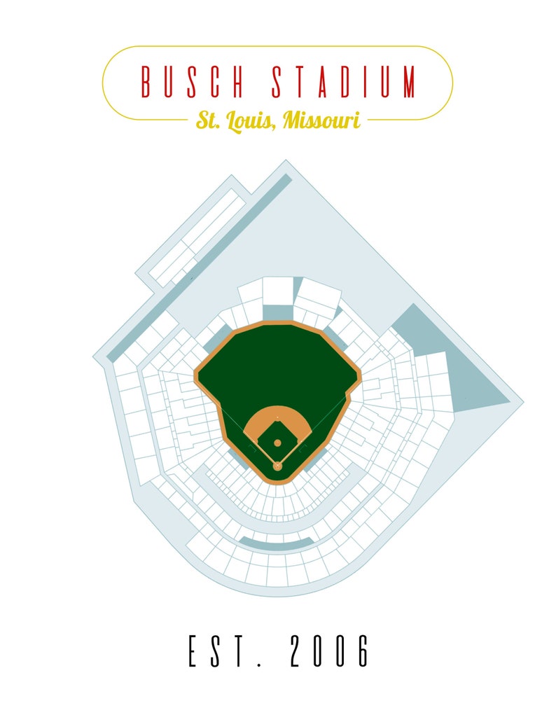 St Louis Cardinals, Busch Stadium Map, Digital Download, Baseball Fan ...