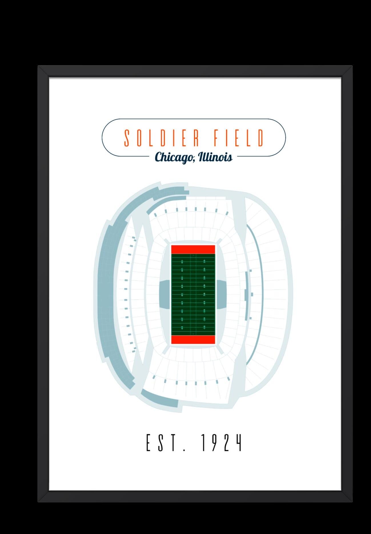 Chicago Bears Soldier Field Stadium Map Art, NFL Fan Gift (PDF) - Etsy