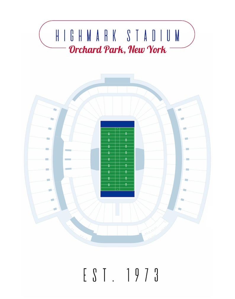 Buffalo Bills Stadium Map Art, NFL Highmark Stadium Print (PDF) - Etsy