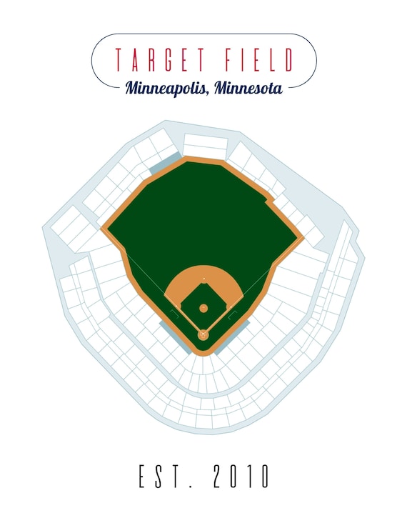 Minnesota Twins Target Field Stadium Map Digital Download - Etsy