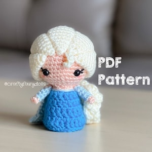 Crochet Frozen Elsa Doll Amigurumi Pattern Fairytale Princess in ...