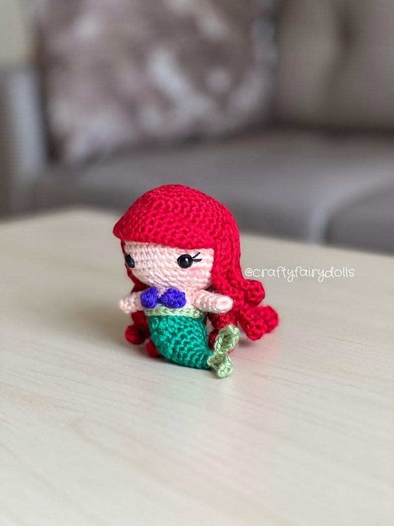 Crochet Ariel Doll Little Mermaid Amigurumi Pattern Fairytale Princess ...