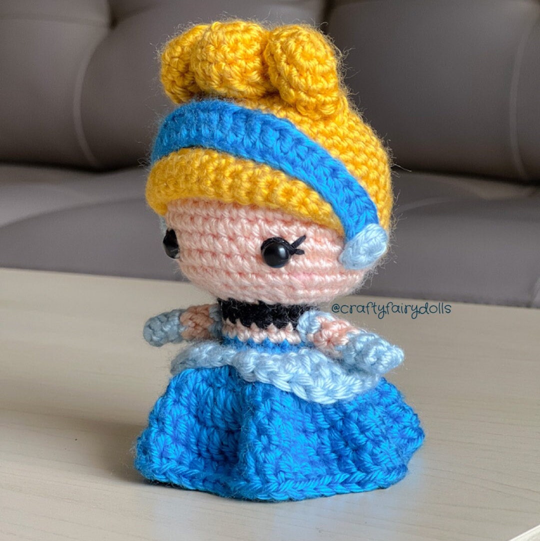 Crochet Cinderella Doll Amigurumi Pattern Fairytale Princess in English ...