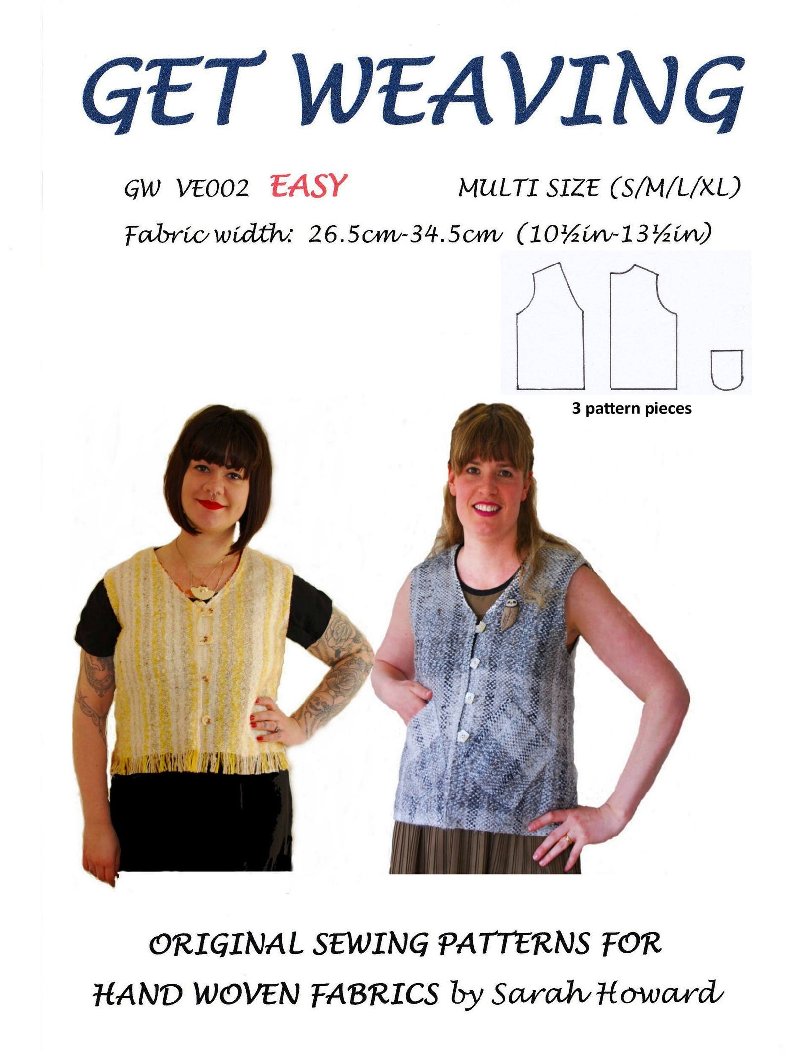 GW VE002 S-XL Unlined Vest, Button + Loop Closure, Fringed or Pockets ...