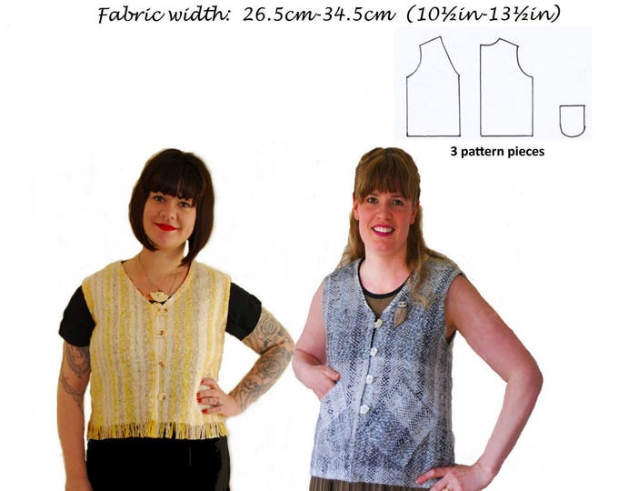 GW VE002 S-XL Unlined Vest, Button + Loop Closure, Fringed or Pockets ...
