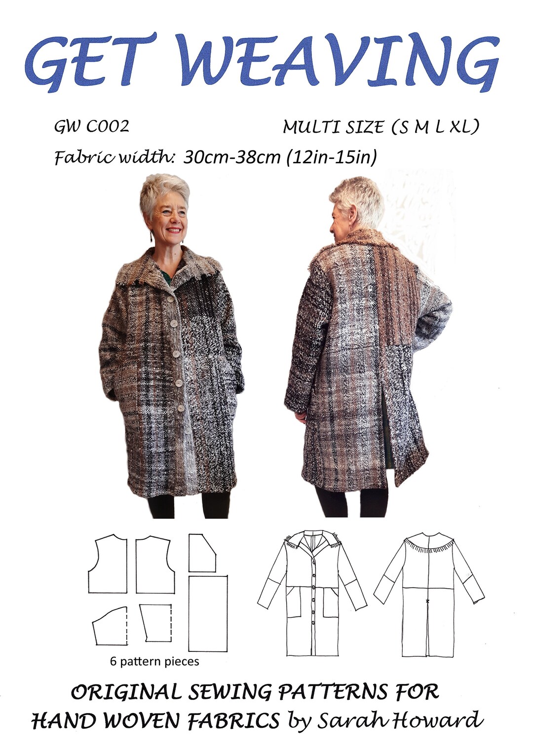GW C002 S- XL Simple Unlined Coat , Waist Seam, Patch Pockets, Back ...