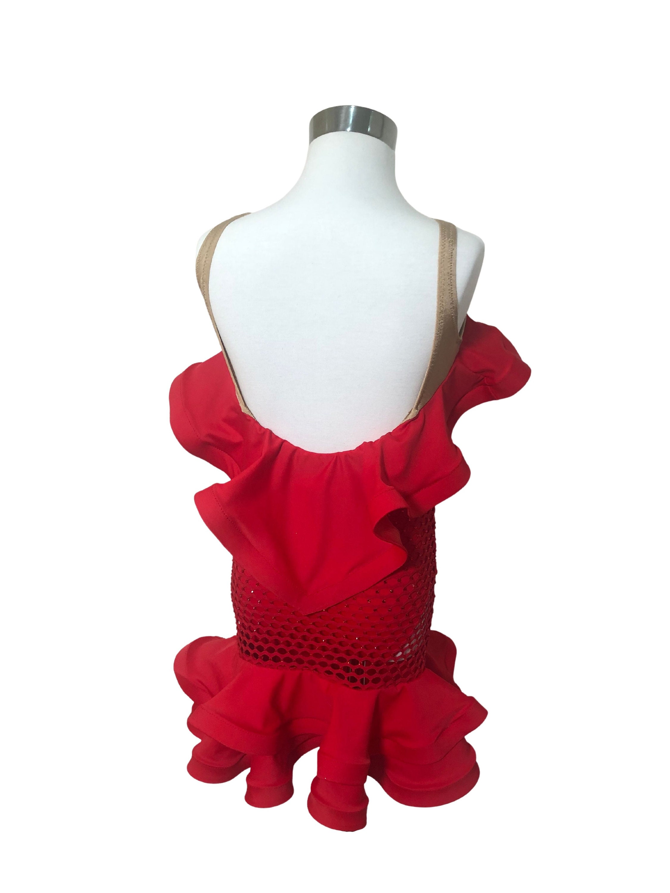 Girls Au Size 8 Bright Red Frilly Dance Dress With Crystal - Etsy Australia