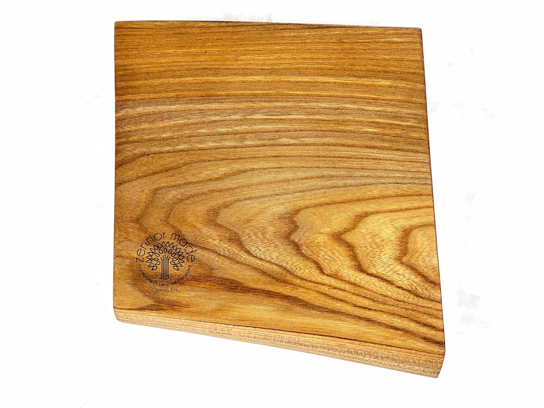 Cornish Elm Live Edge Chopping Board Slab 24 X 21cm Natural Cutting ...