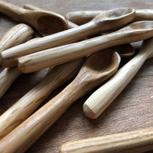 Small Wooden Salt Pig Spoon Handmade Reclaimed Oak 3" 75mm Spice ...