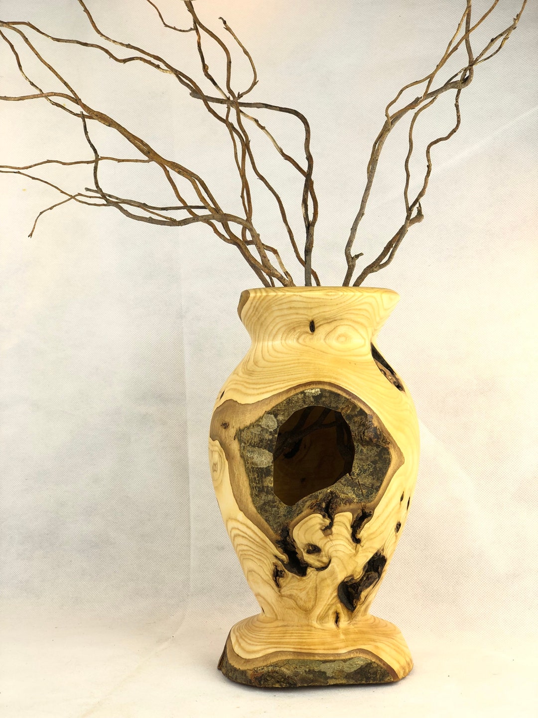 Carbis Bay Cankered Ash No. 2 Turned Large Wooden Vase Hand Turned Wood ...