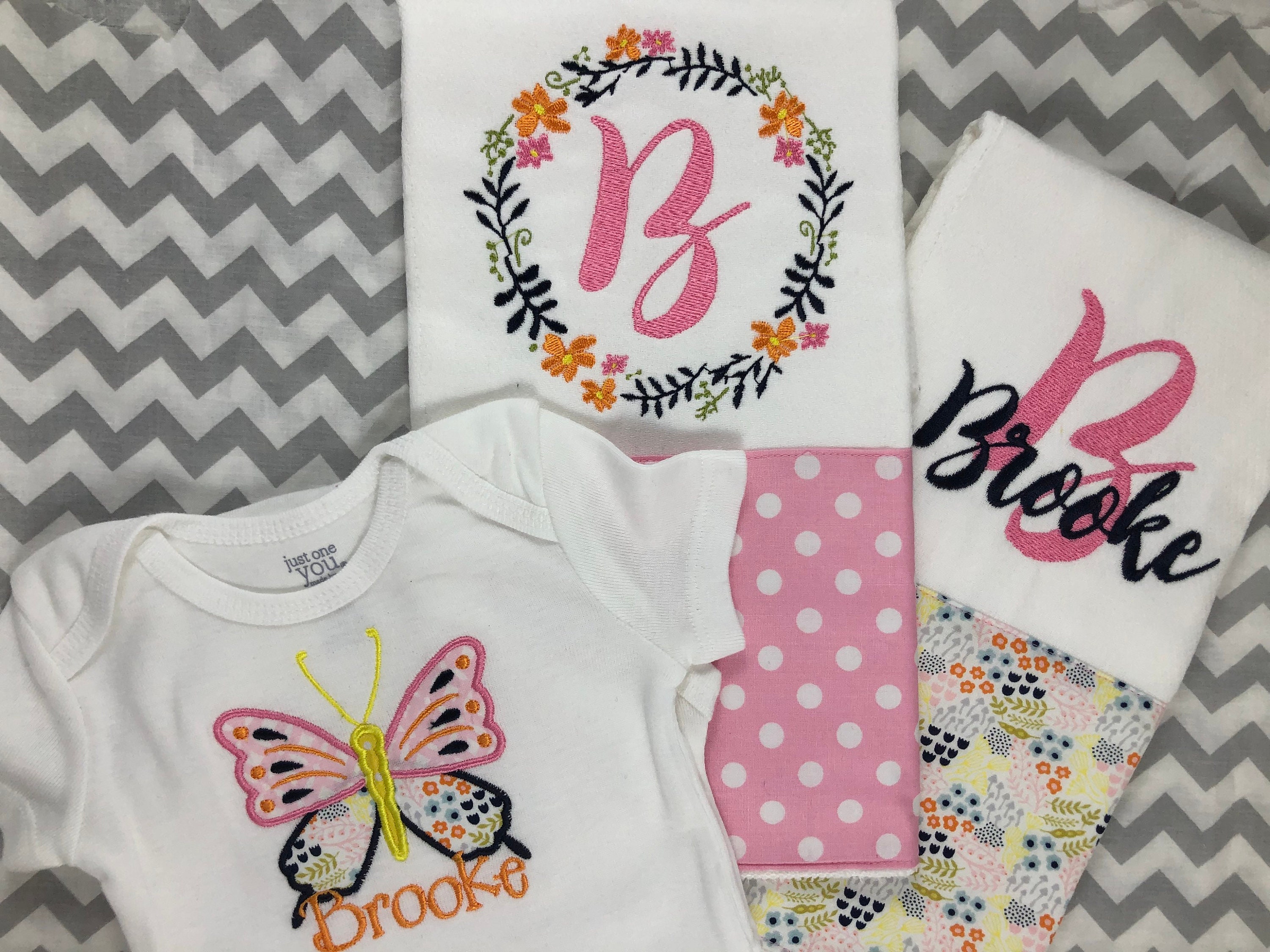 Personalized Embroidered Cloth Diaper and Onesie burp cloth | Etsy
