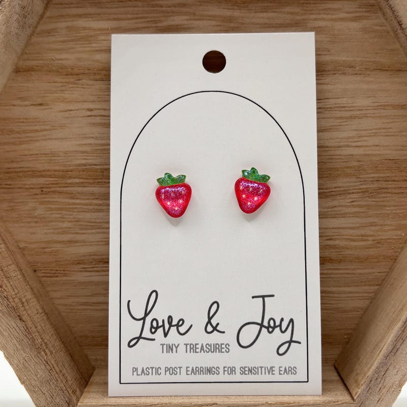 Ear Studs With Strawberries - Etsy