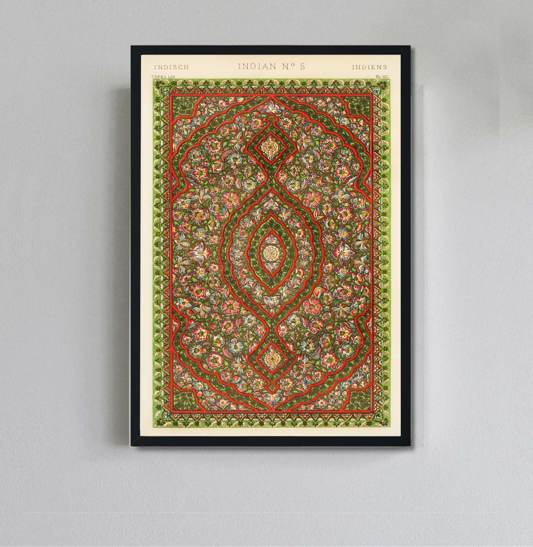 Vintage Indian Pattern Art Print: Oriental Decor Reproduction - Etsy
