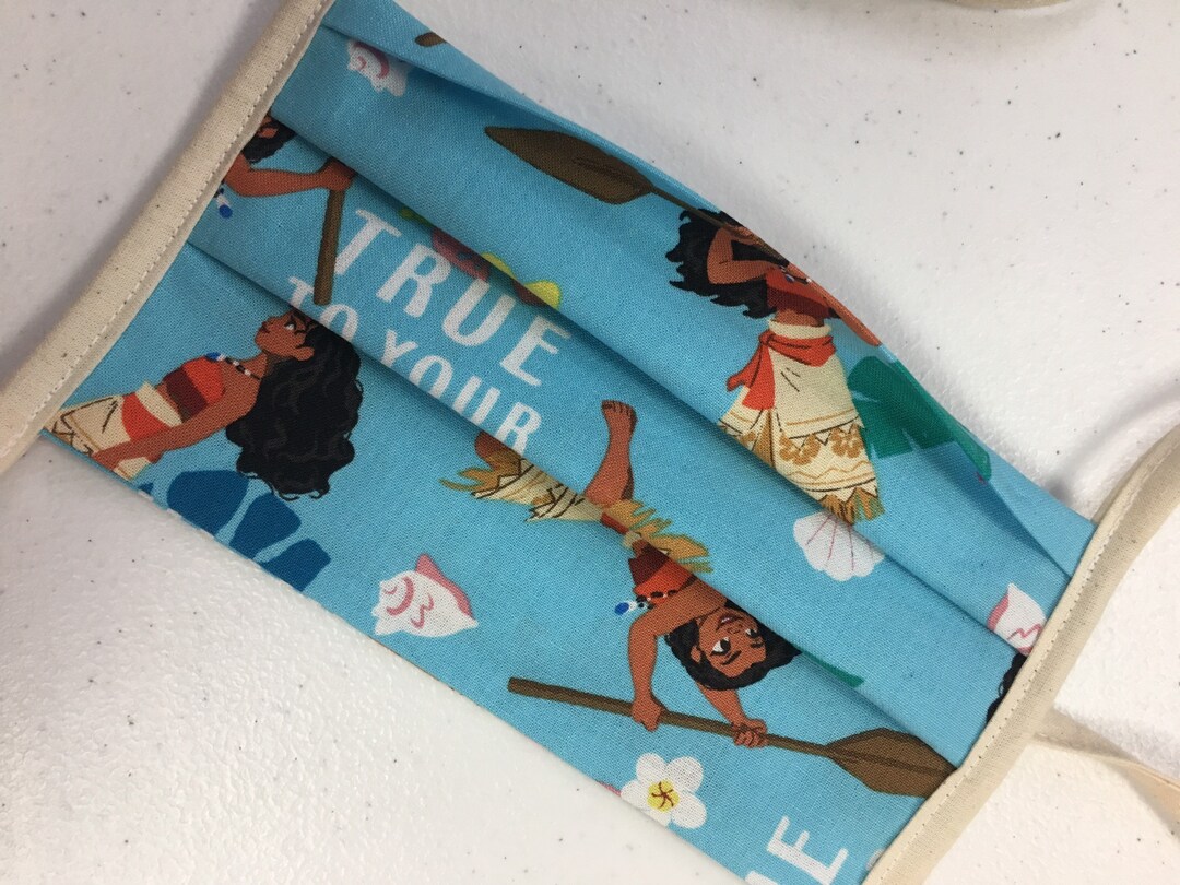 Moana Disney Princess Face Mask Cotton Cloth With Ties or Ear - Etsy