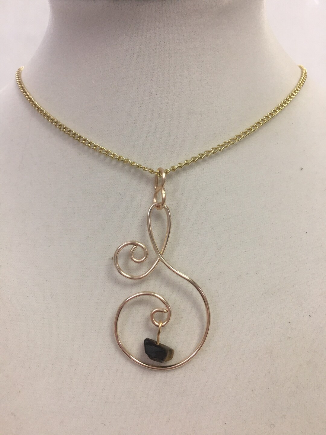 Gold Handmade Wire Beaded Pendant - Etsy