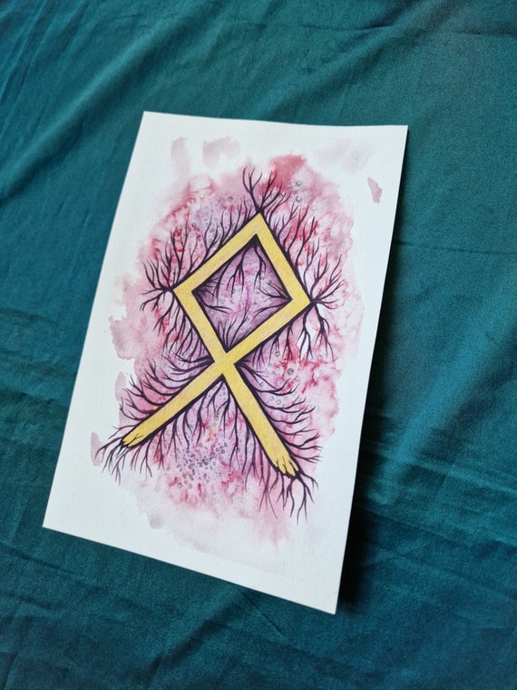 Norse Rune Odal / Othala Original Watercolor Painting - Etsy